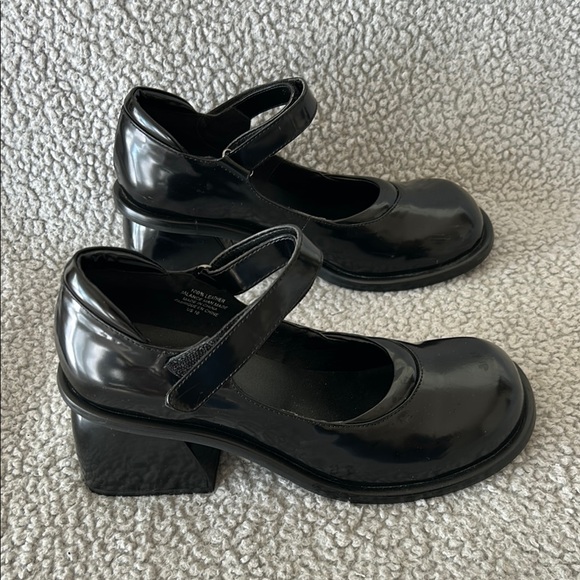 UNIF | Shoes | Unif Dot Mary Janes Leather 9s Chunky Heel Ankle Strap | Poshmark